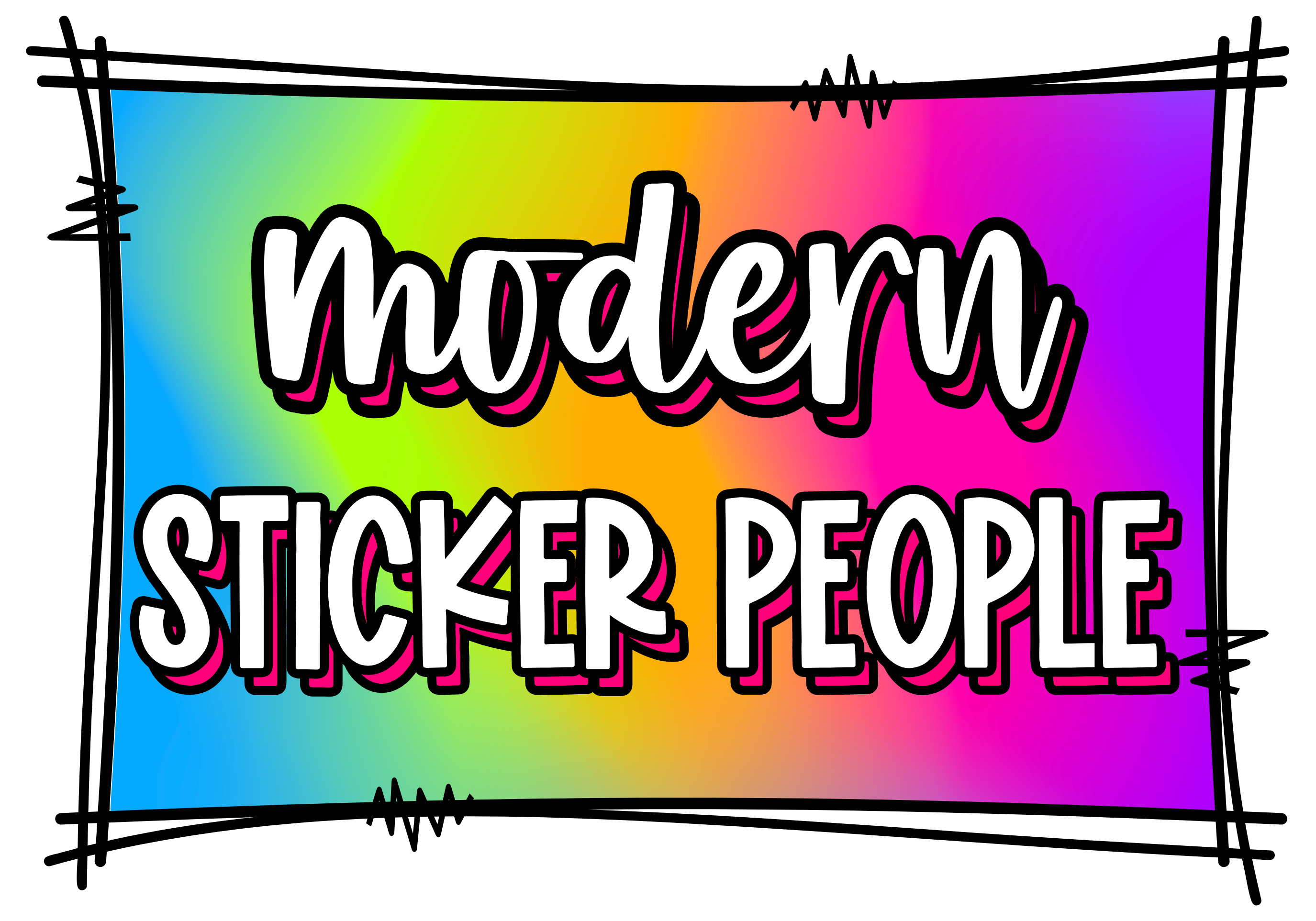 The Modern Stick People - Line Sketch Art Drawings – Inked Mama Digital ...