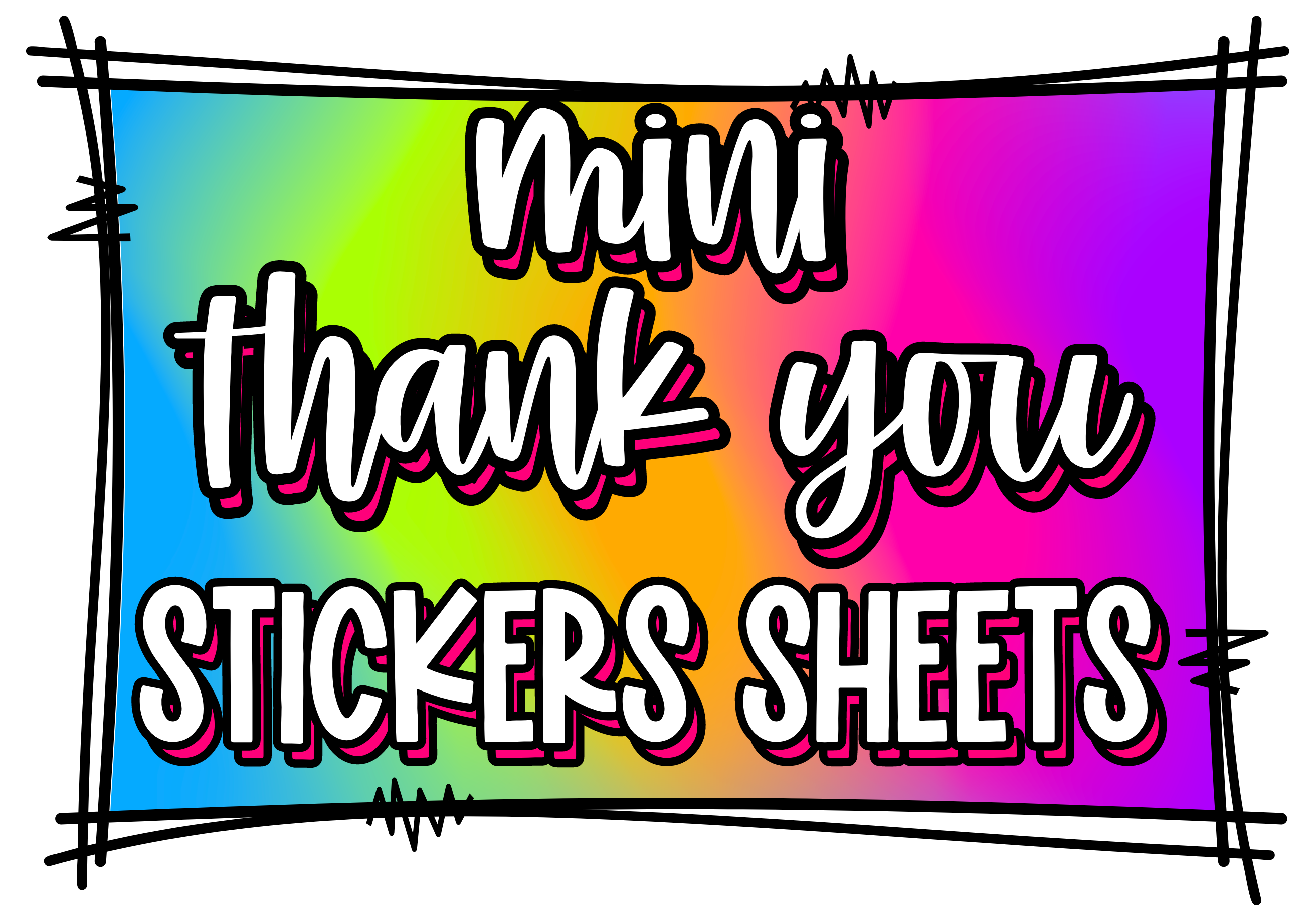 Mini Sticker Sheet Thank You Cards – Inked Mama Digital Designs