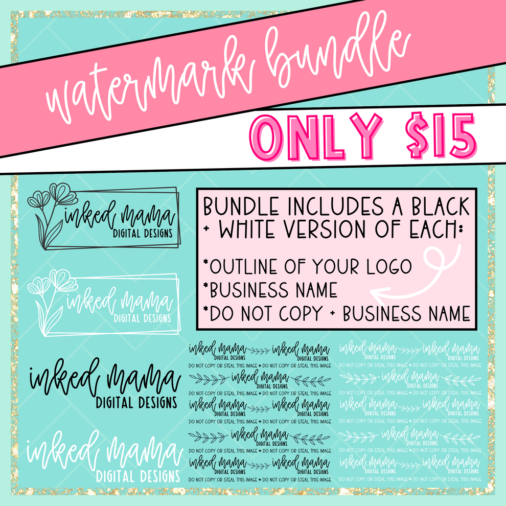 Watermark Logo Bundle | Custom Small Business Digital Branding – Inked ...