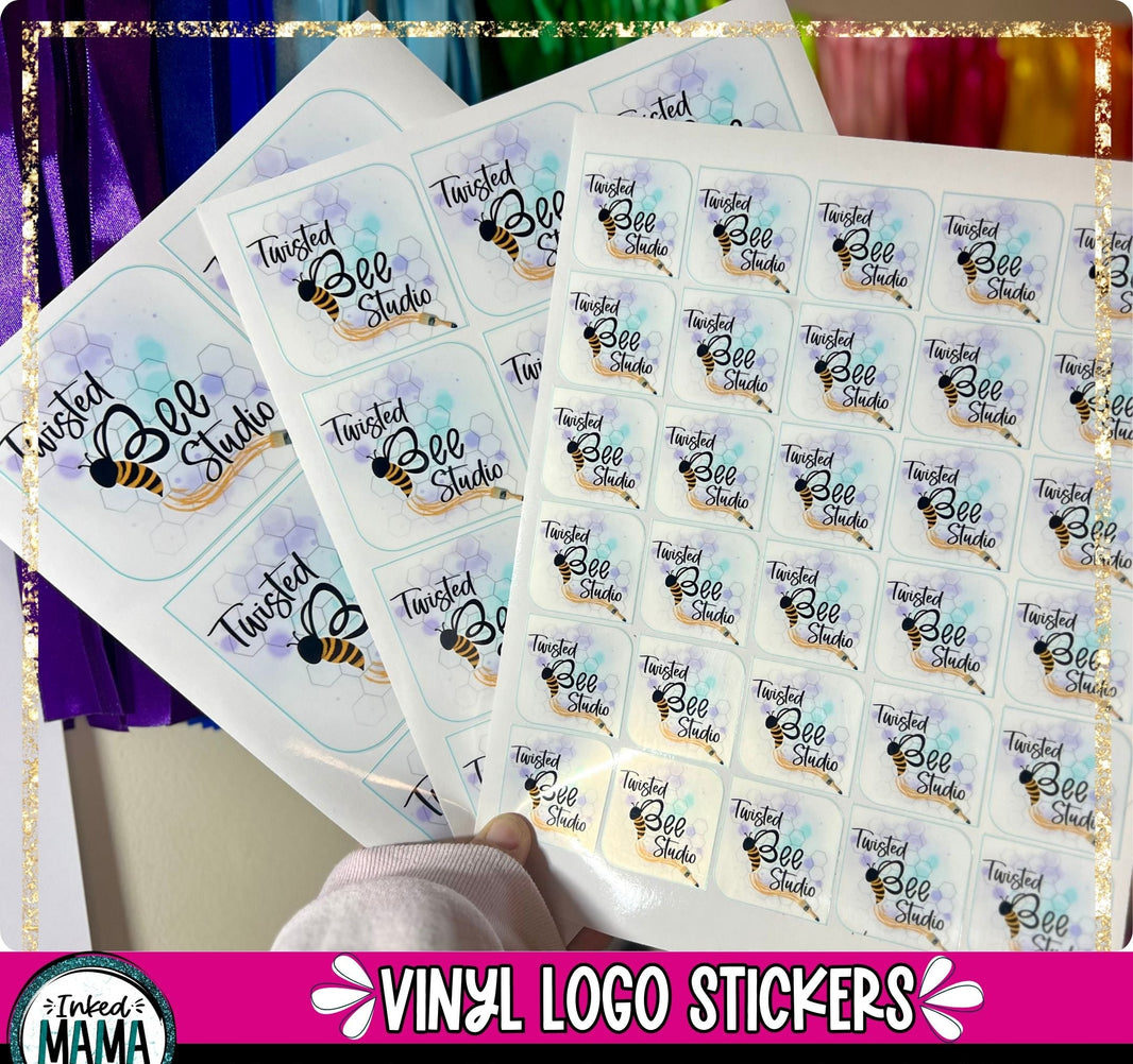 Logo + QR Full Color Vinyl Stickers – Inked Mama Digital Designs